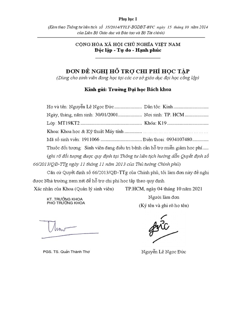Don Xin Ho Tro CPHT | PDF
