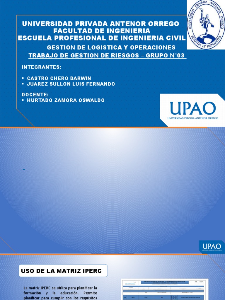 Trabajo Gestion de Riesgos - G3 - Juarez Sullon Luis Fernando - Castro Chero Darwin - Gestion ...