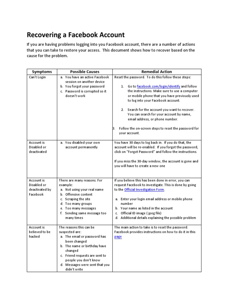 Facebook Account Recovery Guide | PDF | Facebook | Password