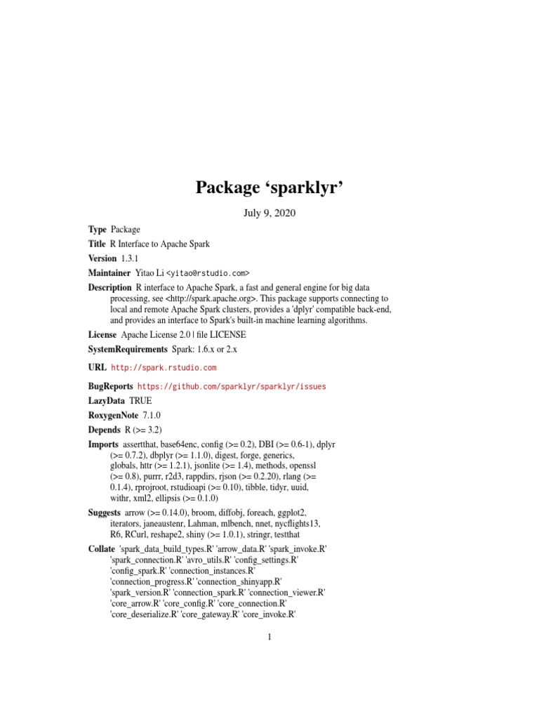 Sparklyr 12 | PDF | Apache Spark | Parameter (Computer Programming)