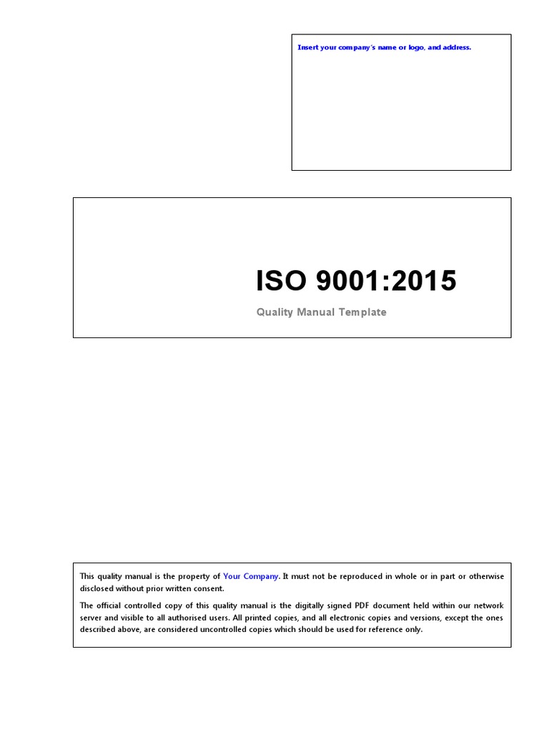 ISO 9001-2015 Quality Manual | PDF | Quality Management System | Iso 9000