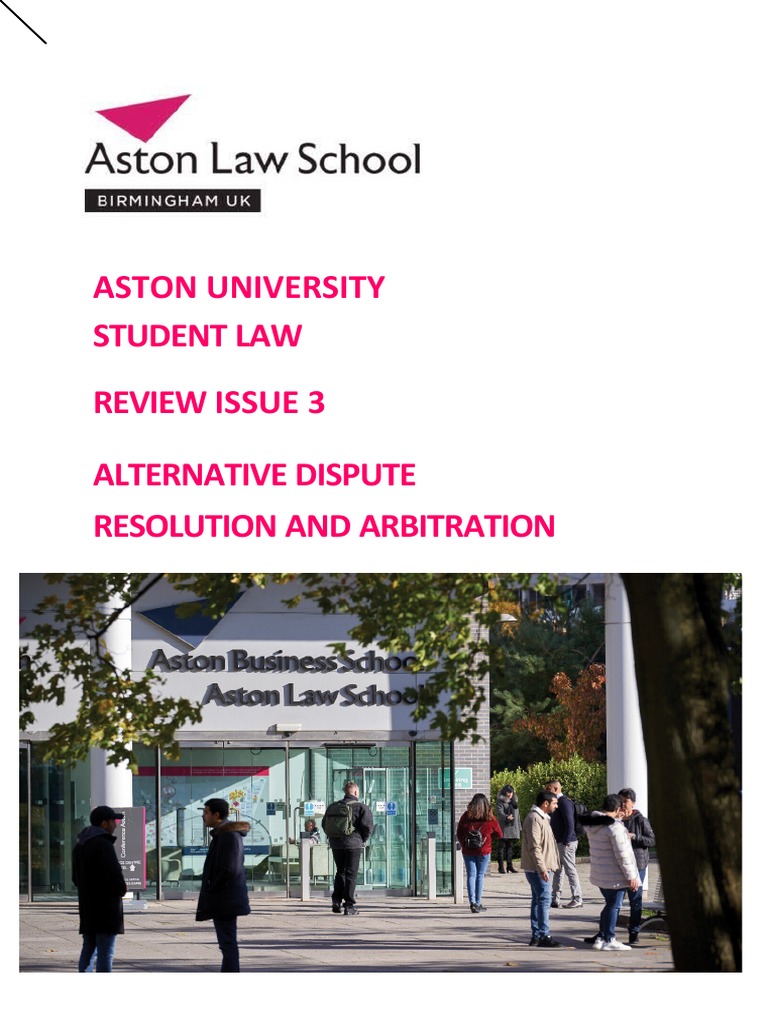 Aston Student Law Review Issue 3 | PDF | Arbitration | Alternative ...
