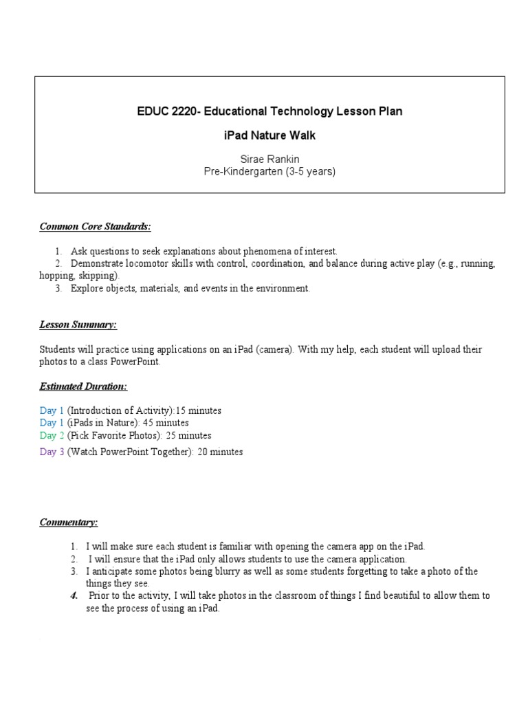 iPad Nature Walk | PDF | Cognitive Science | Communication