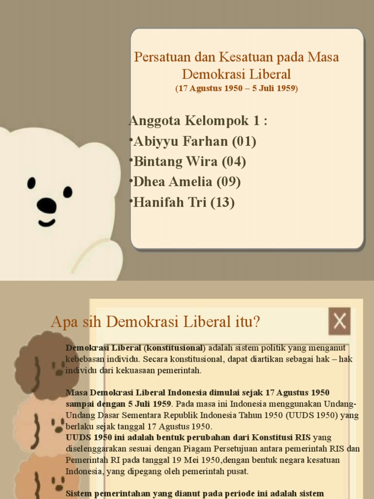 Persatuan Dan Kesatuan Pada Masa Demokrasi Liberal | PDF