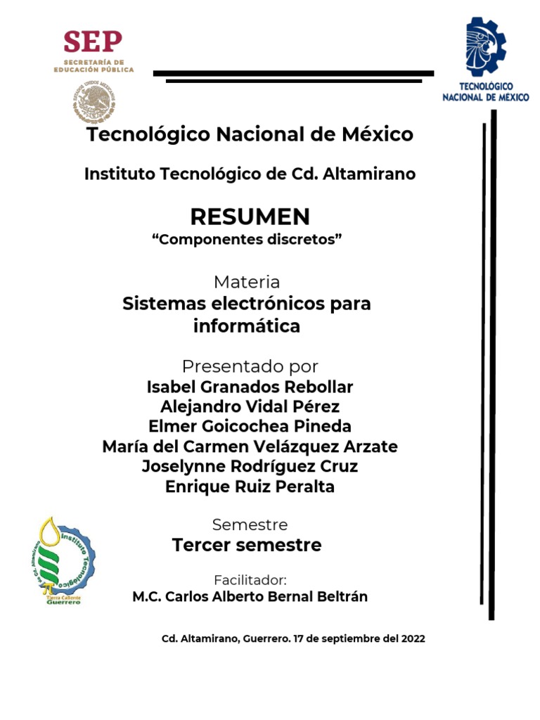 Componentes Discretos en Electrónica | PDF | Condensador | Diodo