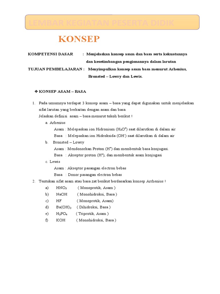 William Matri Anderson - LKPD KONSEP ASAM BASA | PDF