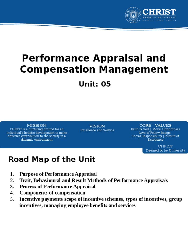 Unit 05 Performance Appraisal and Compensation Management | Download ...