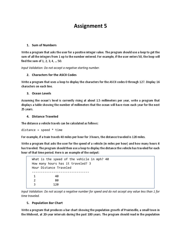 5 - Chapter 5 - Loops - Files | PDF | Speed | Chart 5 - Chapter 5 - Loops - Files | PDF | Speed | Chart