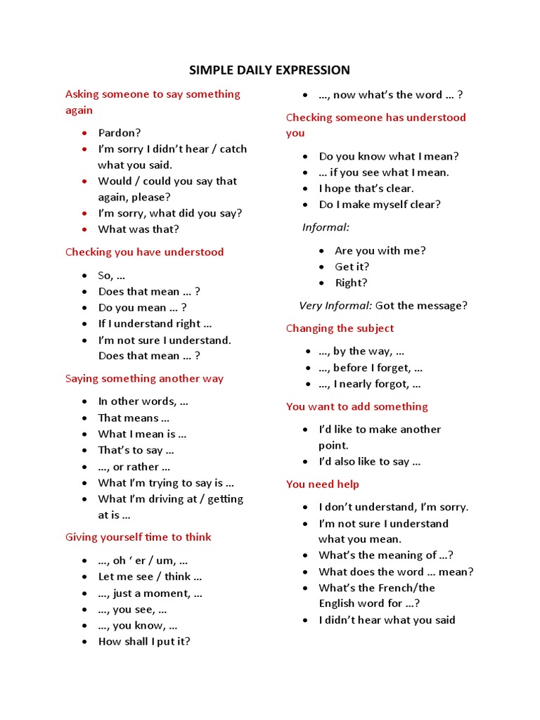 Simple Daily Expression | PDF