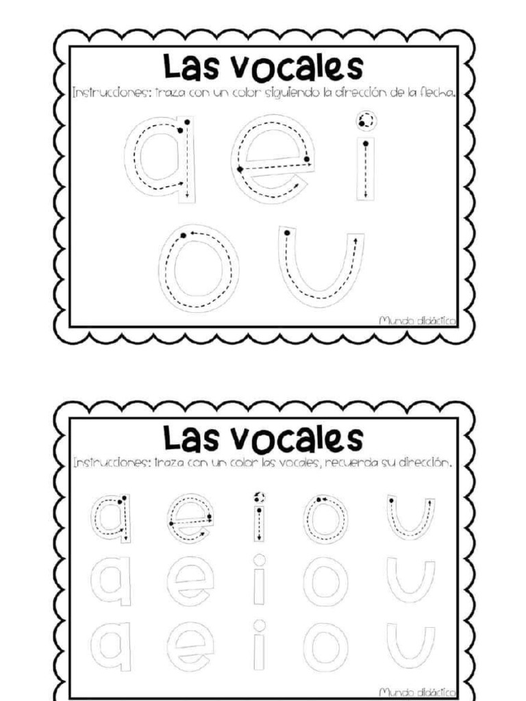 Las Vocales Con Imágenes para Colorear | PDF