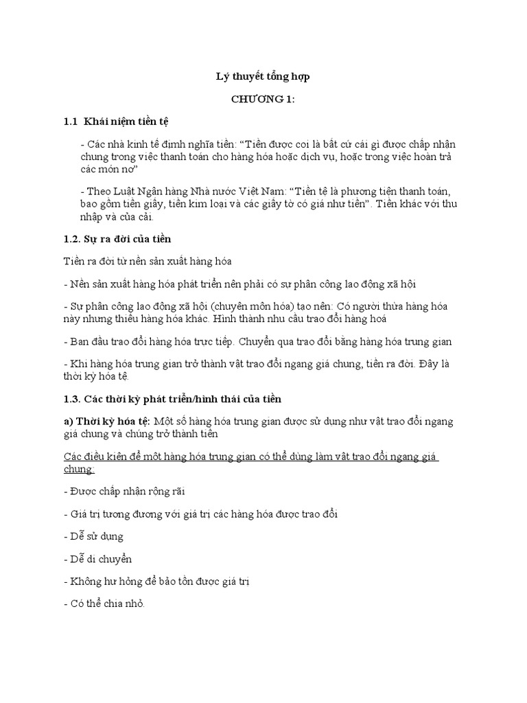 Lý Thuyết + Bt Mẫu (Tctt Thi) | PDF