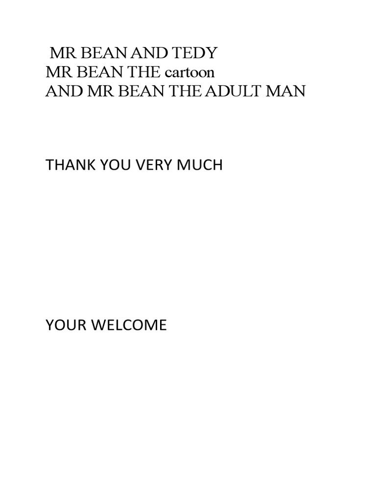 MR Bean and Tedy | PDF