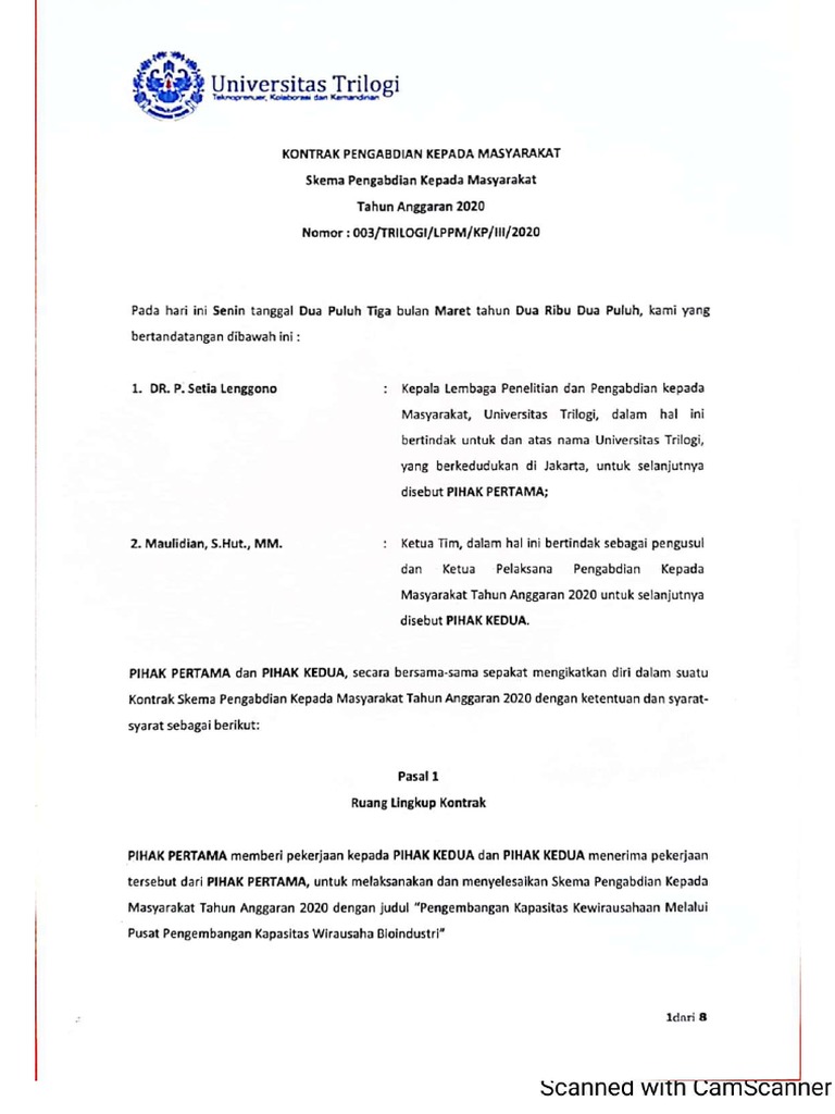 5f30b Kontrak Pengabdian Masyarakat 2020 - Compressed | PDF