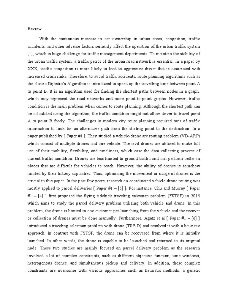 Literature Review Pdf Routing Traffic