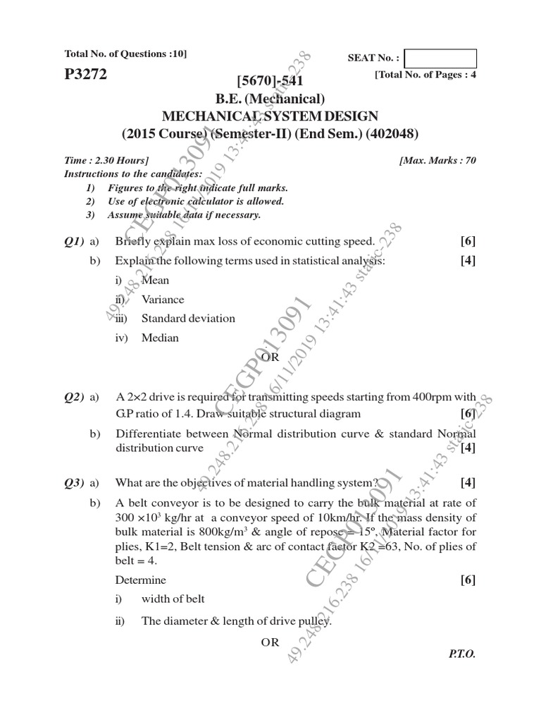 MSD Paper - 220523 - 203648 | PDF | Belt (Mechanical) | Piston