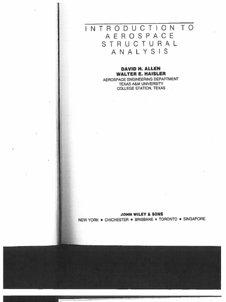 Introduction To Aerospace Structural Analysis (David H. Allen, Walter E ...