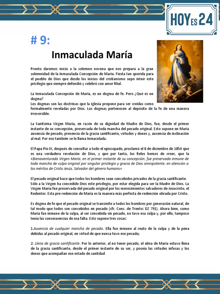 Inmaculada María | PDF | María, madre de Jesús | Cristo (título)