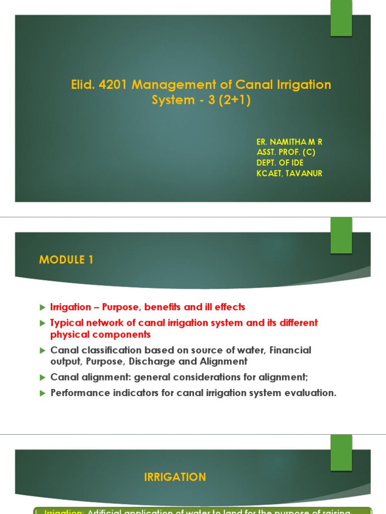Mci 1 | PDF | Irrigation | Canal
