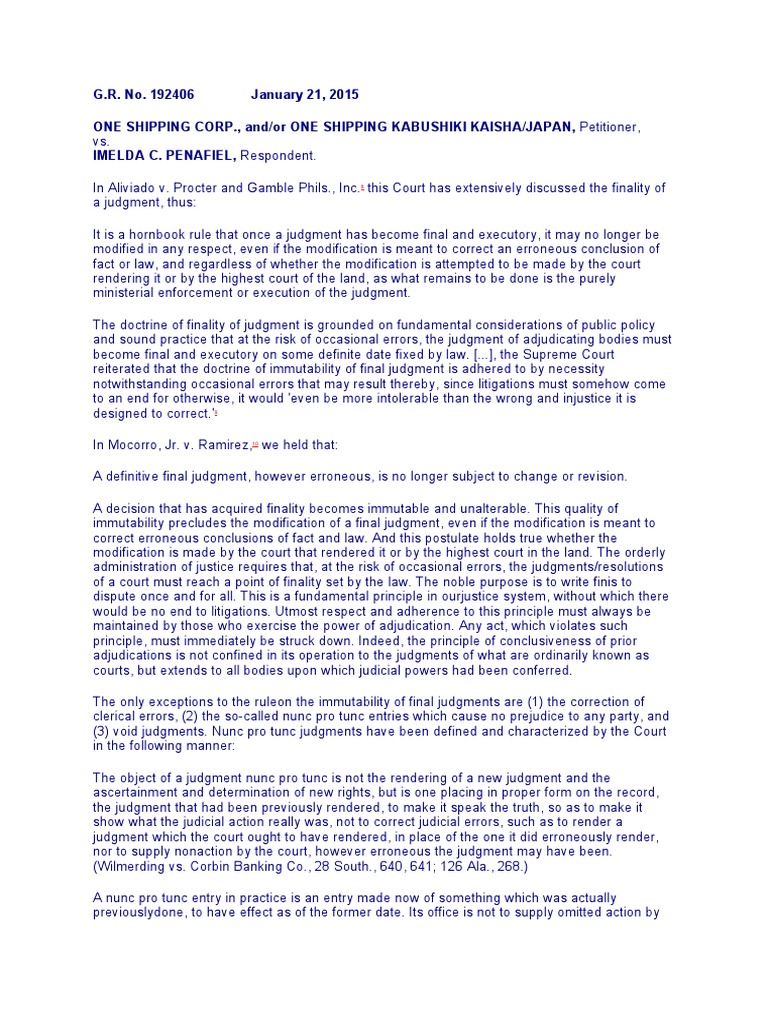 Cases For Immutability Of Judgment Pdf Judgment Law Government