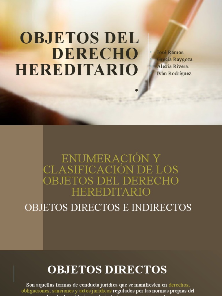 Objetos del Derecho Hereditario | PDF | Herencia | Principios éticos