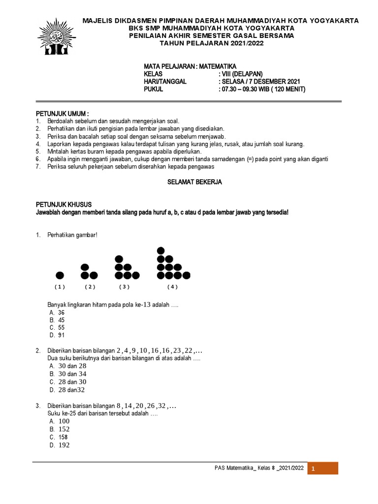 Master Soal Matematika Kelas 8 (Edit - 15 Nov) | PDF