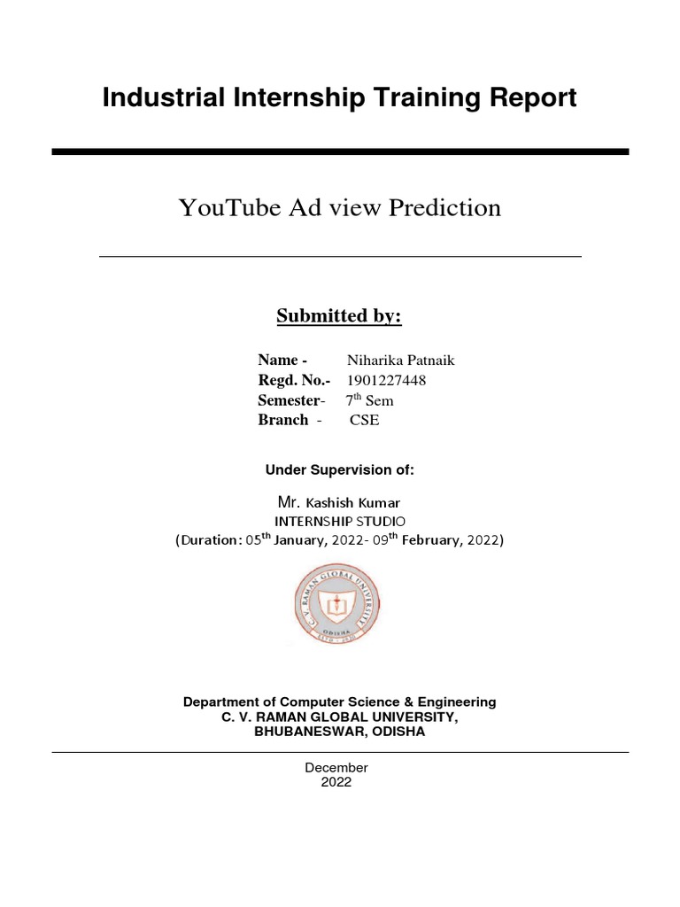 Industrial Internship Report | PDF | Machine Learning | Mean Squared Error