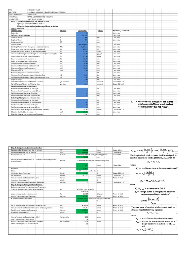 B6 Design Calculation Validation Sheet | PDF | Beam (Structure) | Bending B6 Design Calculation Validation Sheet | PDF | Beam (Structure) | Bending