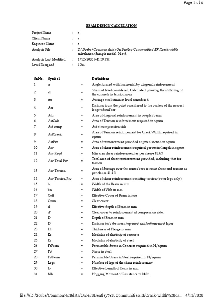 B1 - Beam Design Calculation Report - From RCDC | PDF | Beam (Structure) | Bending