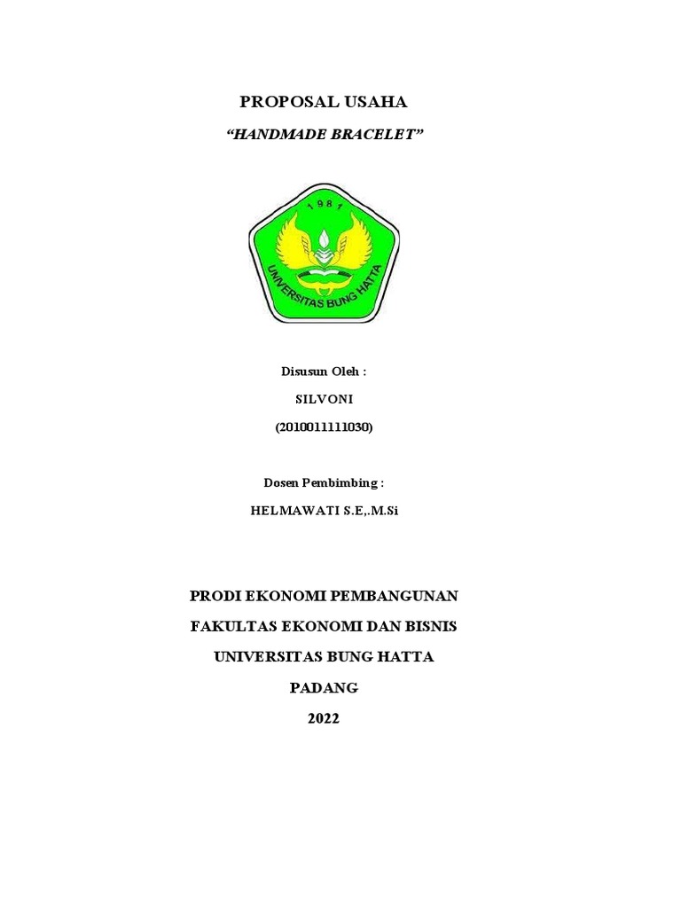 Proposal Usaha Handmade Bracelet | PDF