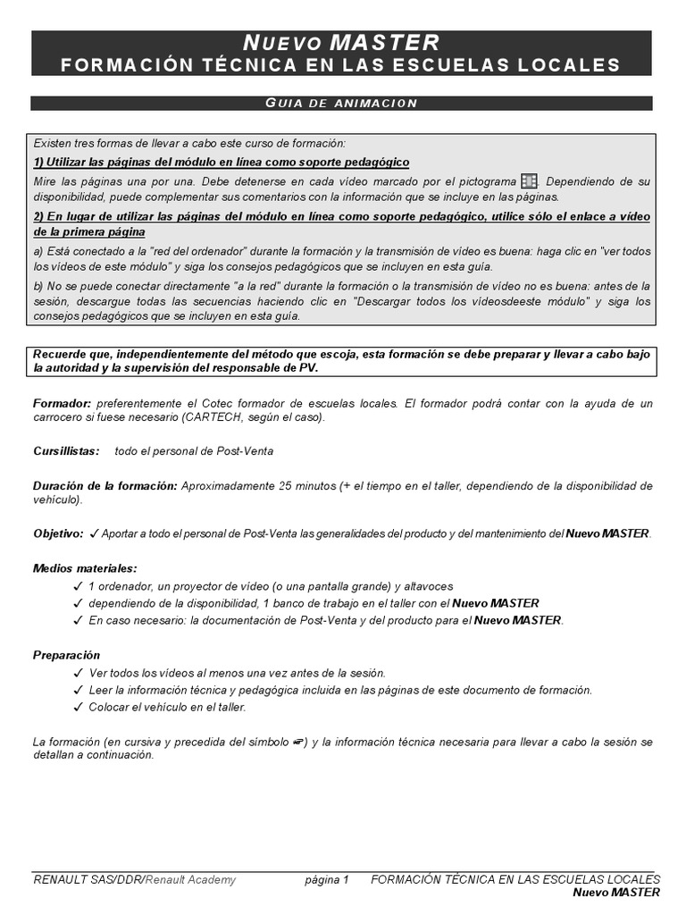 Guia Master Renault - X62 - Es | PDF | Vehículos terrestres | Bienes manufacturados