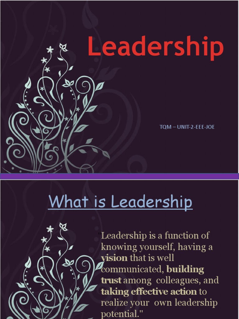 Leadership - UNIT - 2 | PDF | Leadership | Control (Social And Political)