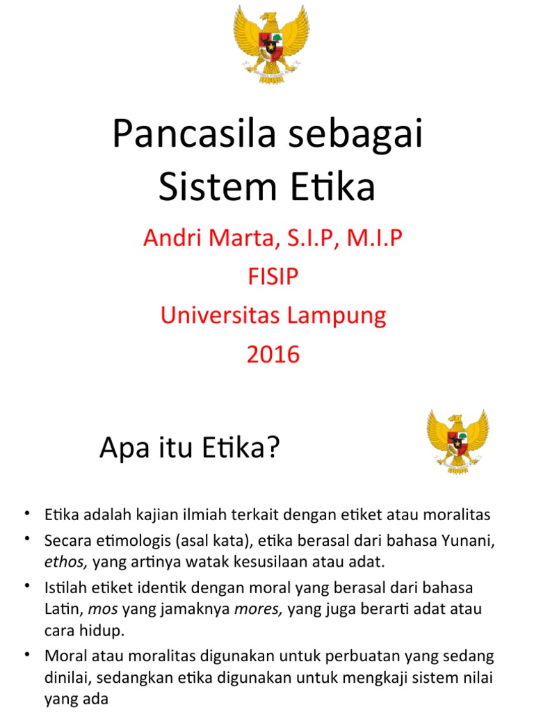 Pancasila Sebagai Sistem Etika | PDF