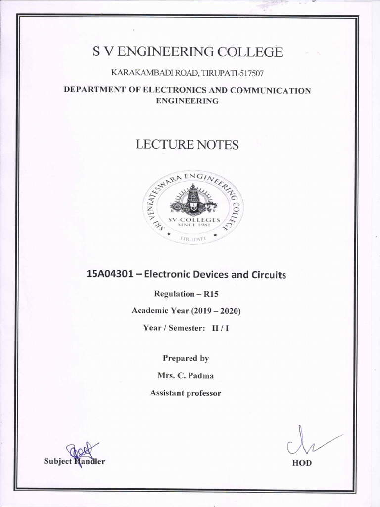 21 - EEE - EDC Notes | Download Free PDF | P–N Junction | Diode
