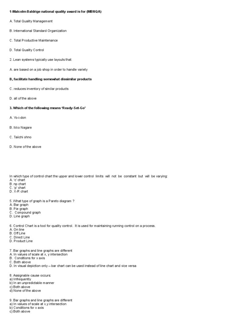 Quality Control Exam Prep | PDF | Chart | Average