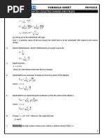 Class 12 Electrostatics Formulas | PDF