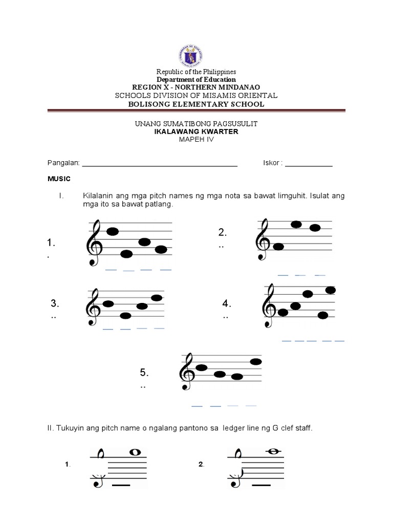 Grade 4 MUSIC & HEALTH 1st ST 2ndQ | PDF