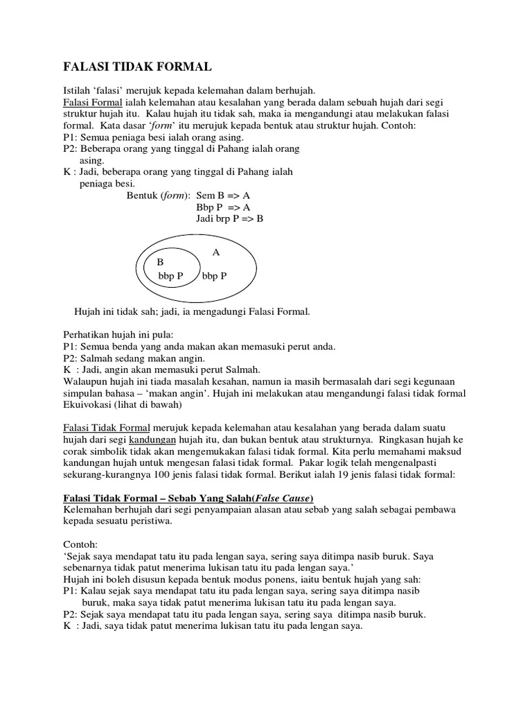 Falasi Tidak Formal - Nota | PDF