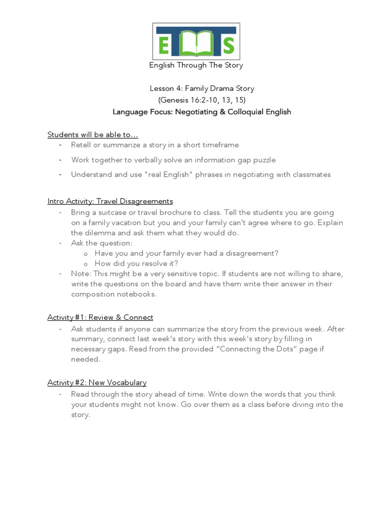 l4 - lesson plan | PDF | Abraham | Sarah