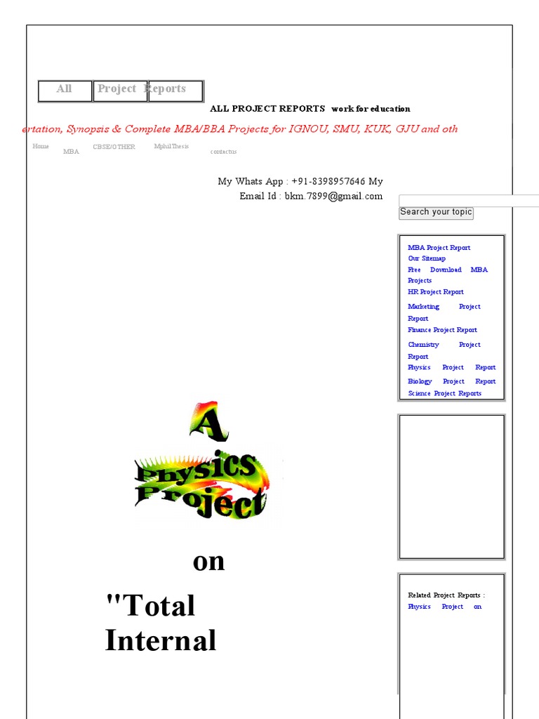 Total Internal Reflection, Optical Fibre, Applications of Total Internal Reflection, Physics ...