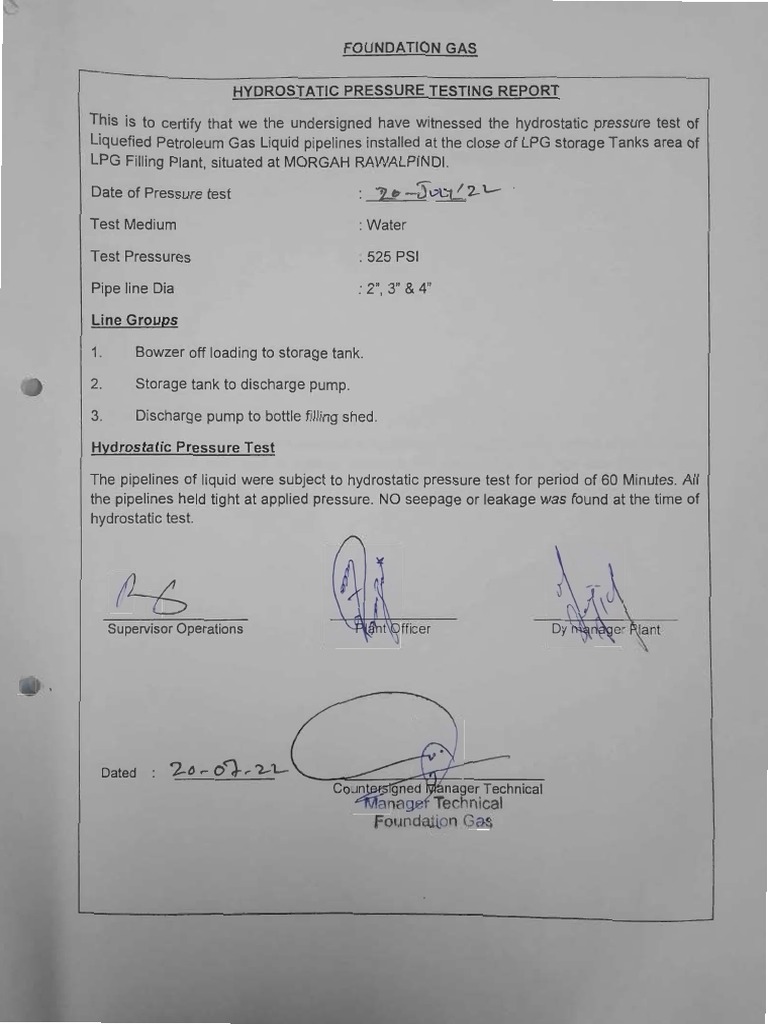 Pipe Testing Certificates | PDF | Liquefied Petroleum Gas | Pressure
