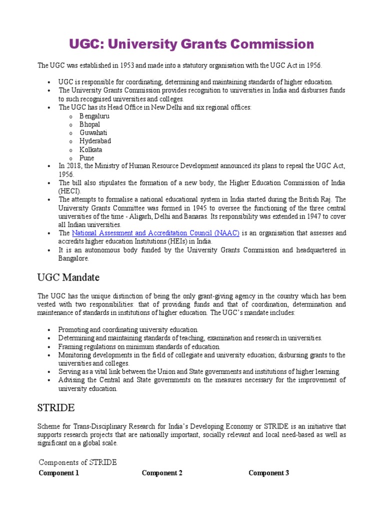 UGC: University Grants Commission | PDF | Social Science