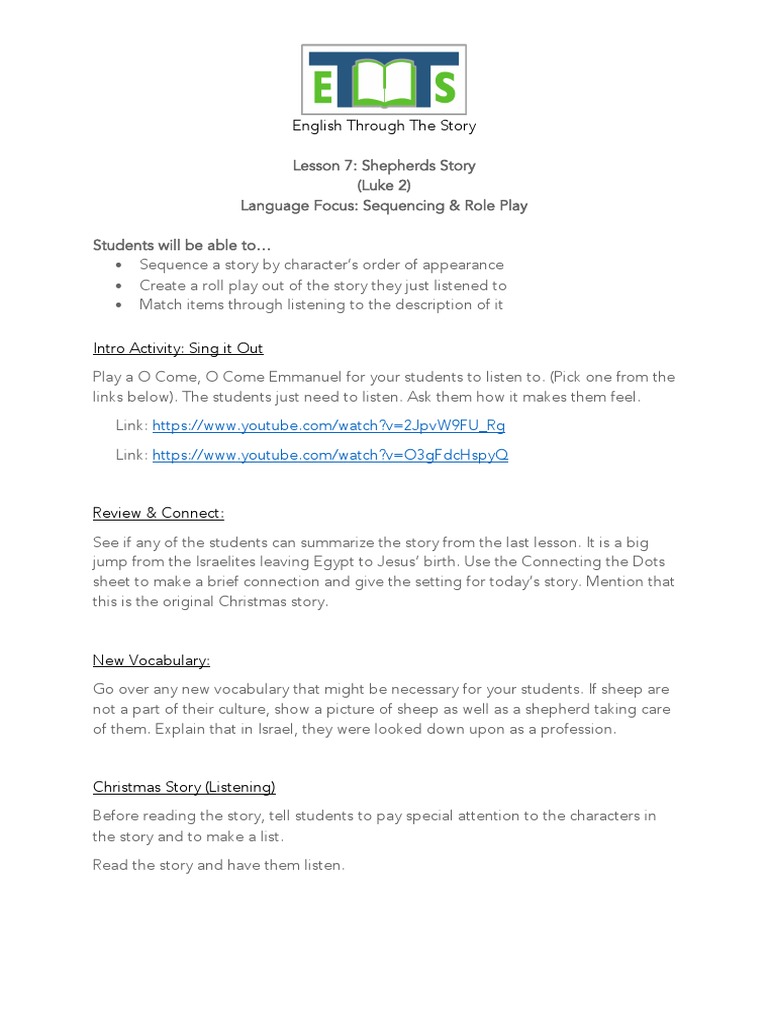 l7 - Lesson Plan | PDF | Nativity Of Jesus | Shepherd