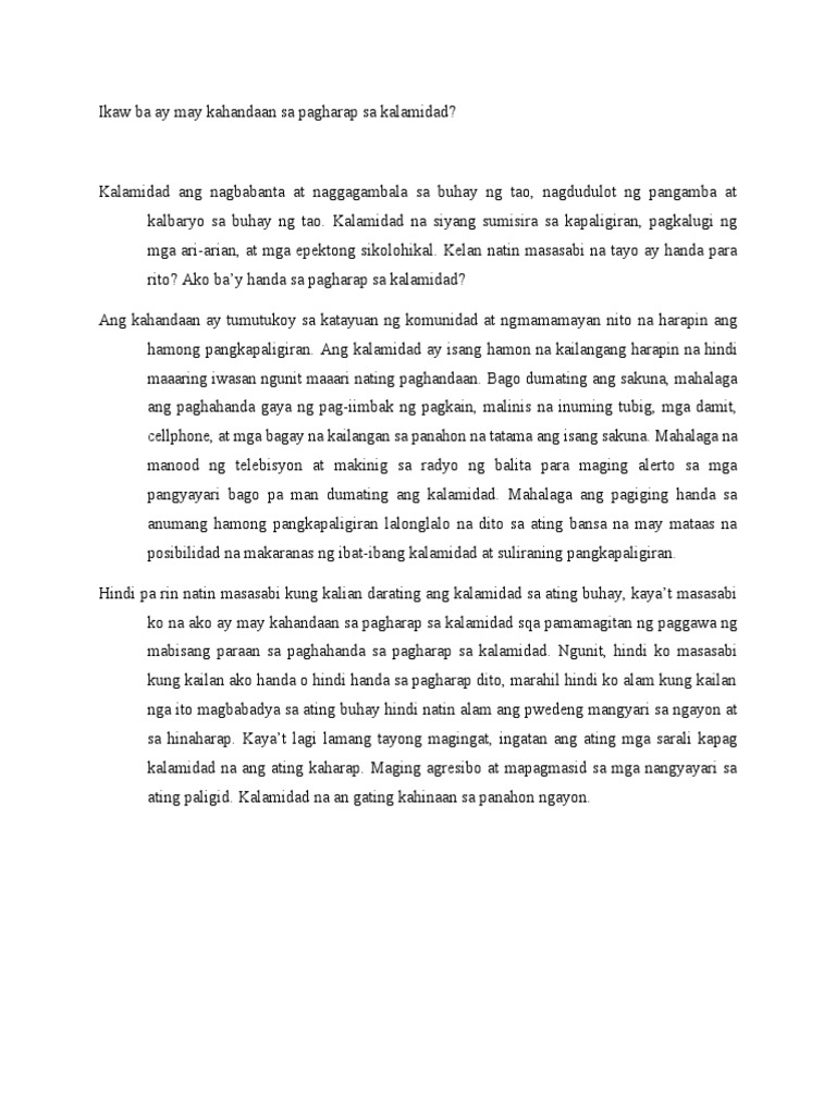 Kahandaan Sa Kalamidad | PDF Kahandaan Sa Kalamidad | PDF
