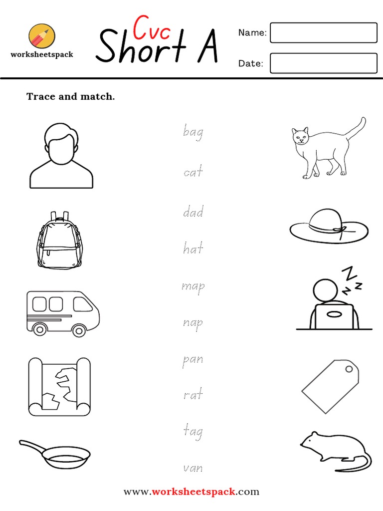 CVC Word Tracing Worksheets for Kids | PDF