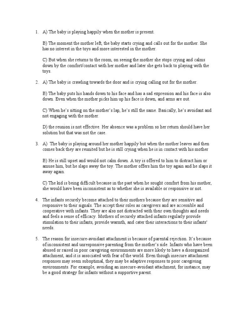 Ainsworth's Strange Situation | PDF | Attachment Theory | Child Development