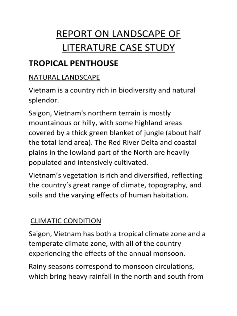 Report On Landscape of Literature Case Study | PDF | Tropics | Vietnam