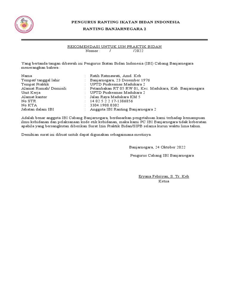 Rekomendasi IBI RANTING | PDF