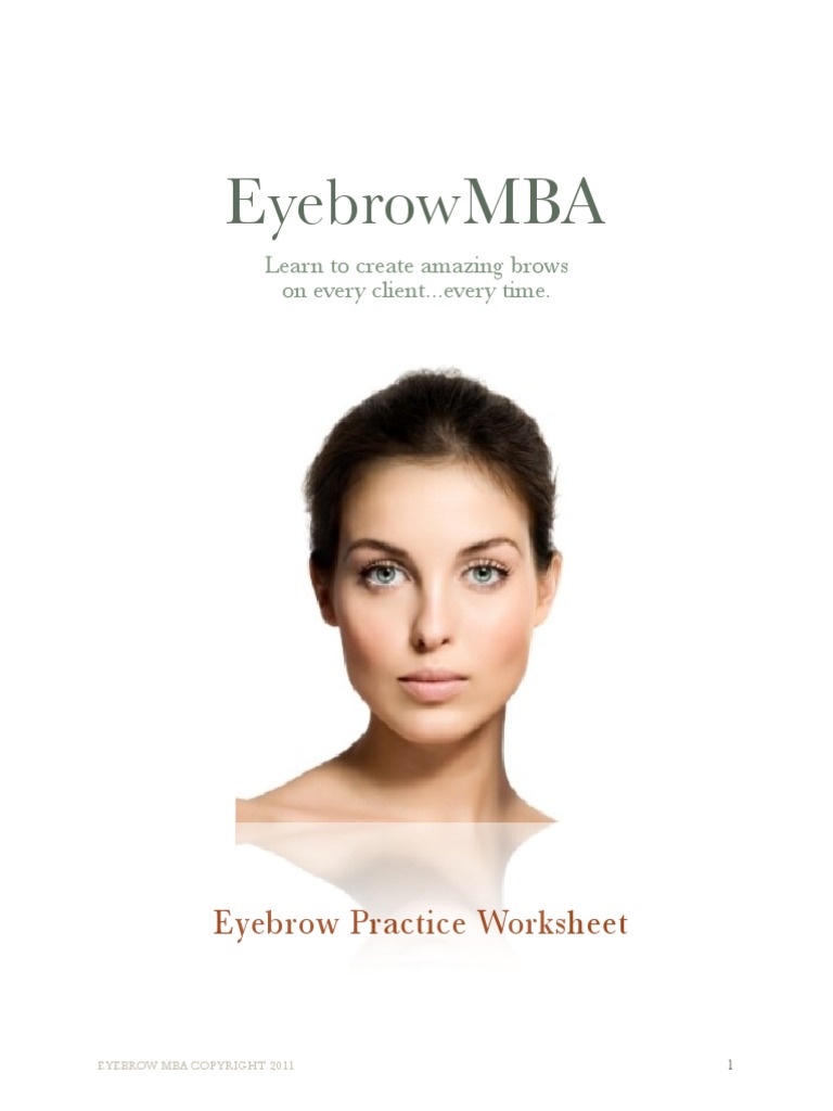 Eyebrow Practice Worksheet PDF Rev1 | PDF | Home & Garden