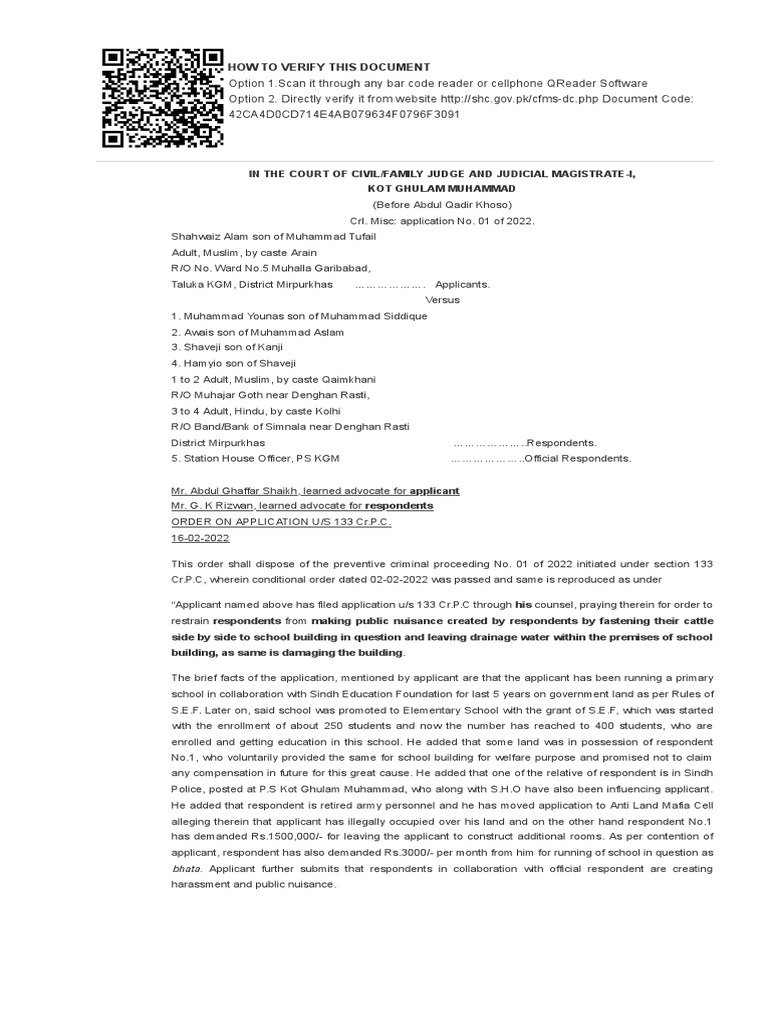 133 CRPC School Order | PDF | Nuisance | Public Law