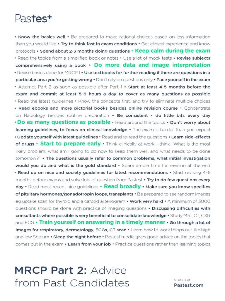 MRCP 2 Advice | PDF | Test (Assessment) | Ct Scan